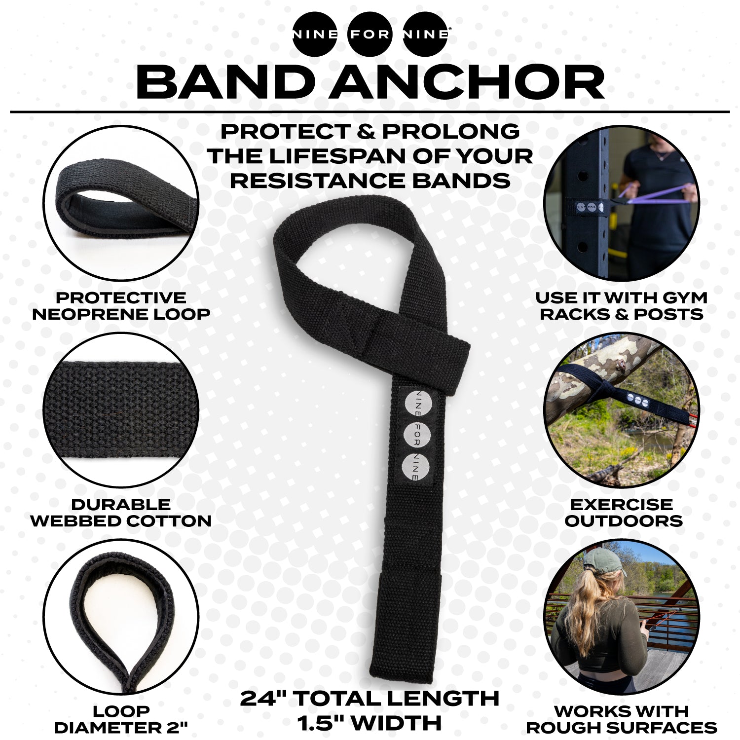 Nine For Nine Band Anchor 24" – Serious Steel Fitness